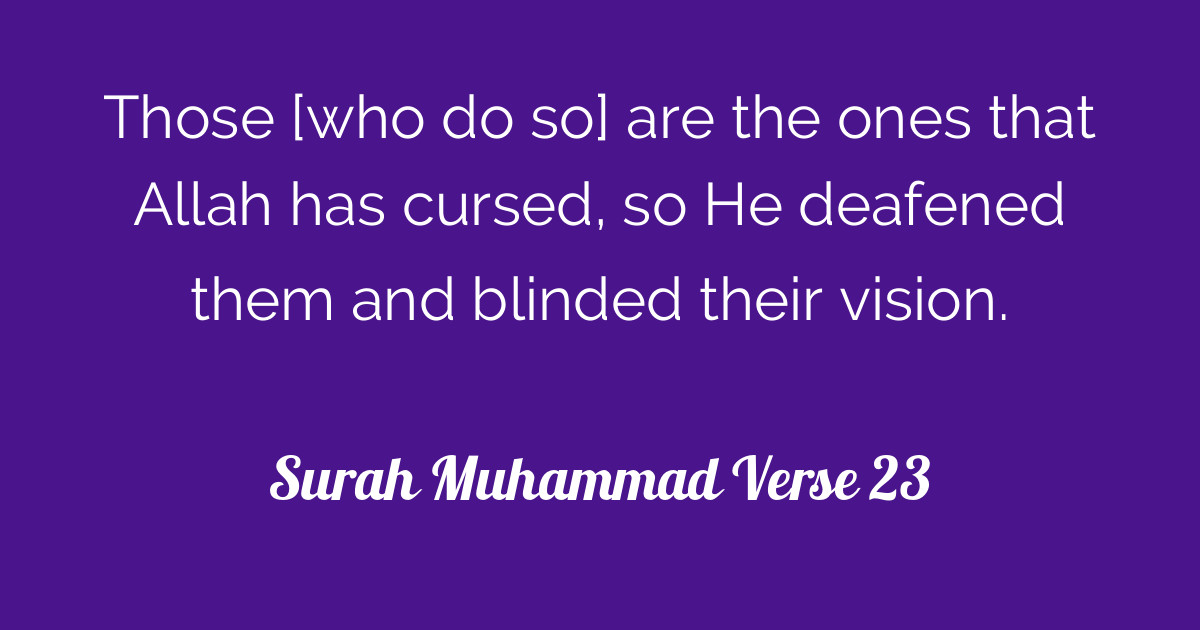 Surah Muhammad Verse 23 | Tafsirq.com