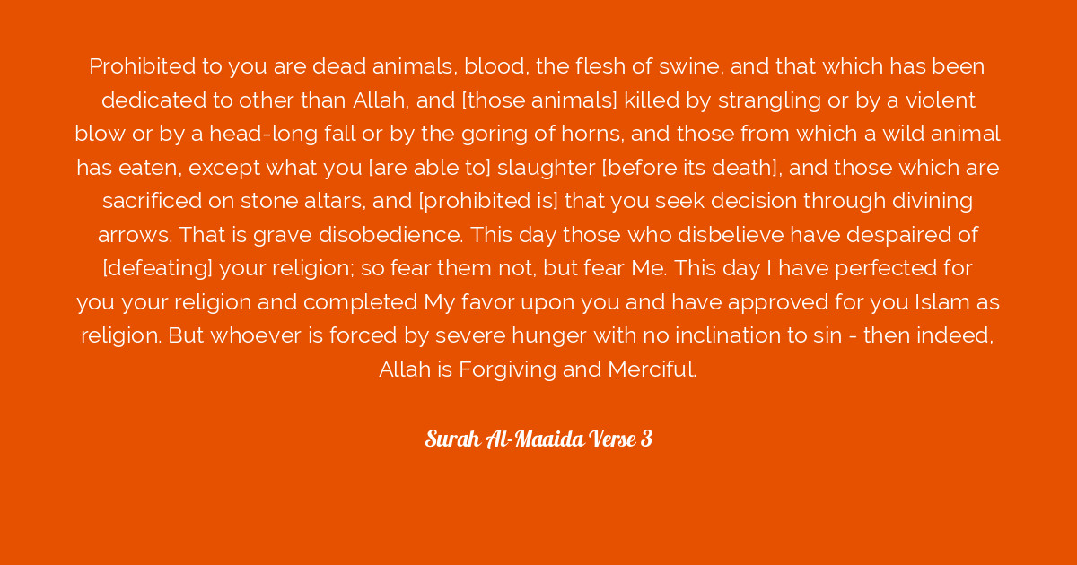 Surah Al-Maaida Verse 3 | Tafsirq.com