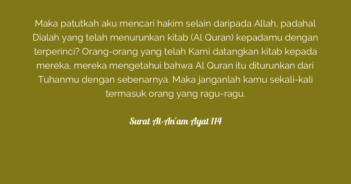 Surat Al-An'am Ayat 114 | Tafsirq.com